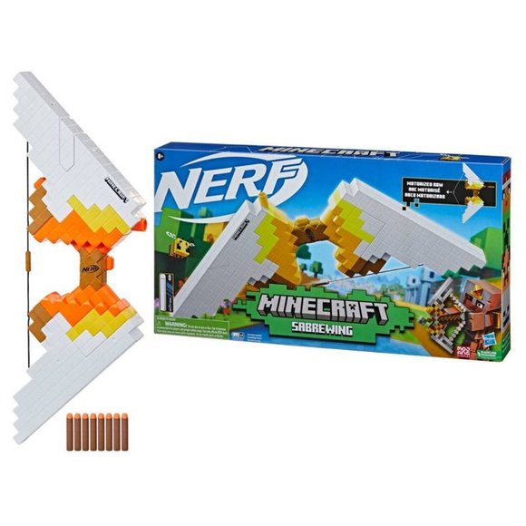 Nerf | Toys | New Nerf Nerf Minecraft Sabrewing Motorized Blaster Bow ...